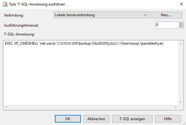Microsoft MSSQL Server Datensicherung auf Netzlaufwerke via Wartungsplan